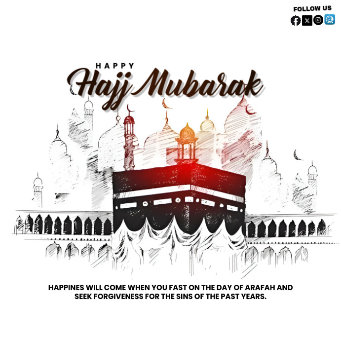 HAPPY HAJJ MUBARAK template | PosterMyWall