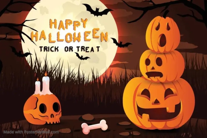 Happy Halloween and Trick or Treat Template | PosterMyWall