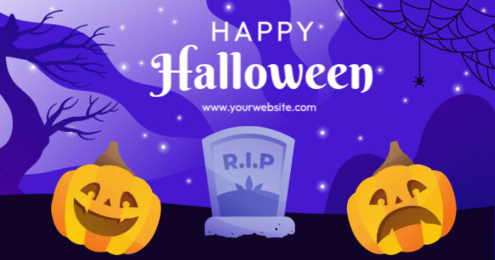 Purple Halloween Facebook Post Template | PosterMyWall