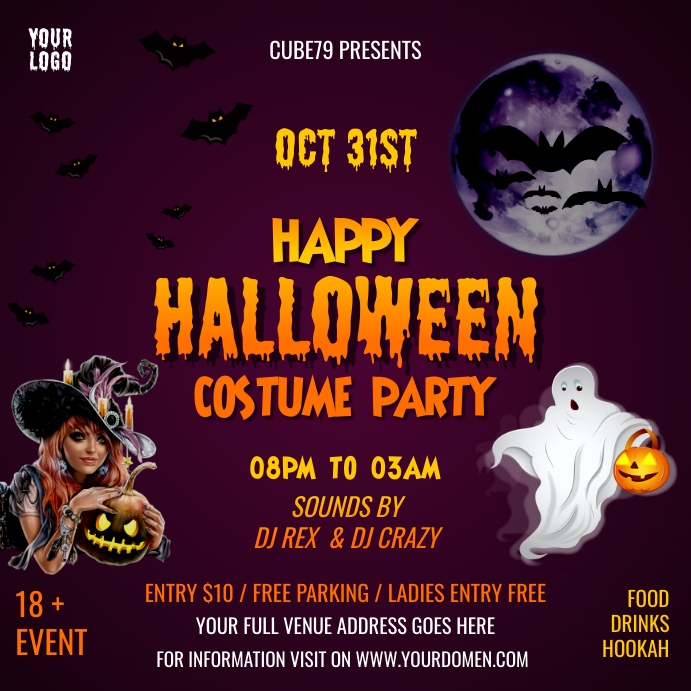 Happy Halloween Costume Party Template | PosterMyWall