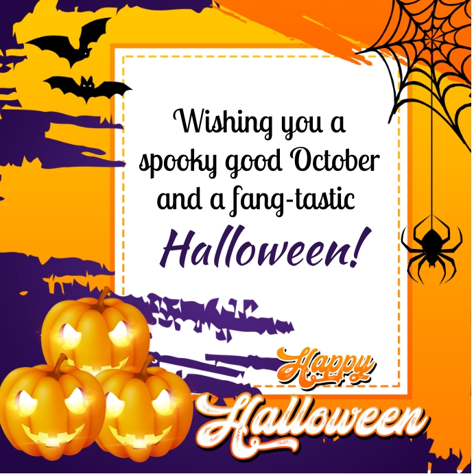 happy halloween greeting card Template | PosterMyWall