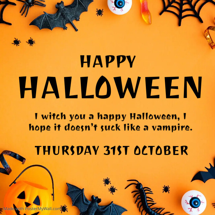 Happy Halloween Instagram post template. | PosterMyWall