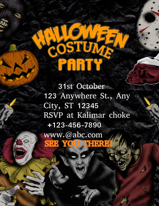 happy halloween party flyers Template | PosterMyWall