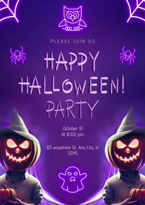 Happy Halloween Party Invitation Template | PosterMyWall