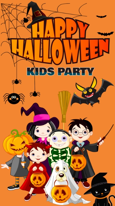HAPPY HALLOWEEN PARTY KIDS Template | PosterMyWall