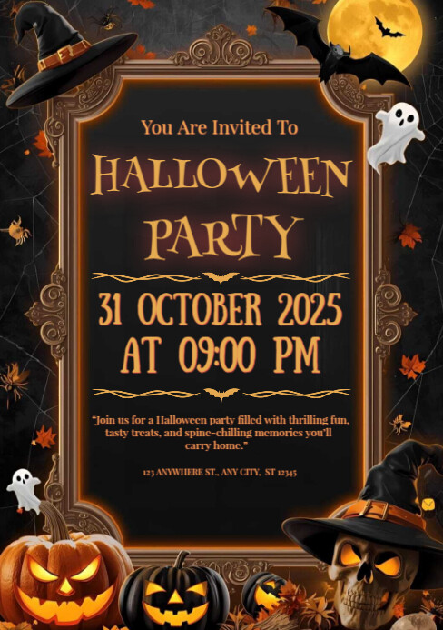 Happy Halloween party template 2025 | PosterMyWall