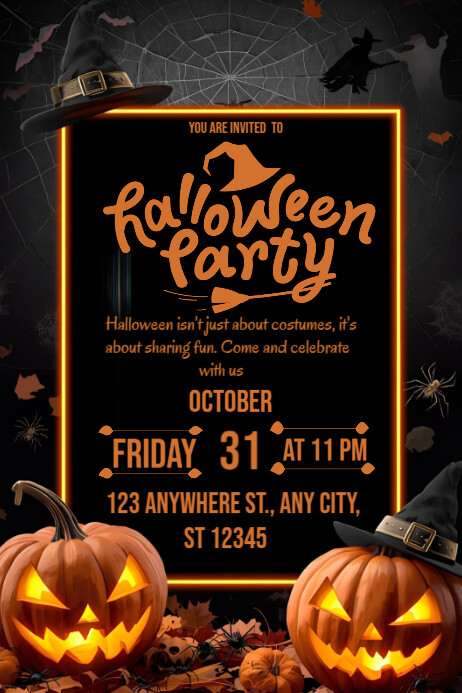 Happy Halloween party template 2025 | PosterMyWall