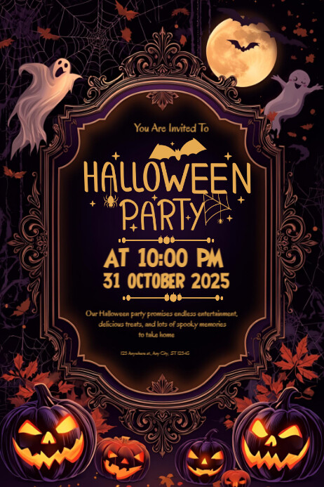 Happy Halloween party template 2025 | PosterMyWall