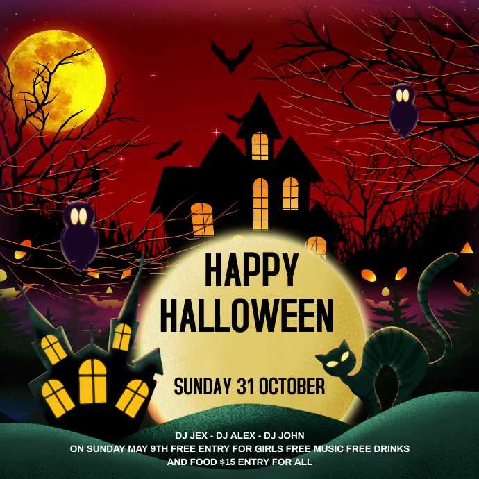 Happy Halloween Party video Template | PosterMyWall