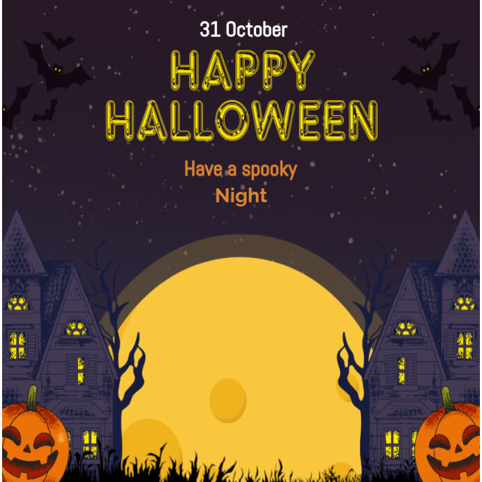 Plantilla de Happy Halloween post | PosterMyWall
