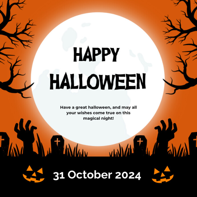 Happy Halloween post Template | PosterMyWall