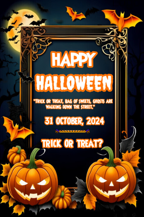 Copy of Happy Halloween Poster Design 2024 | PosterMyWall
