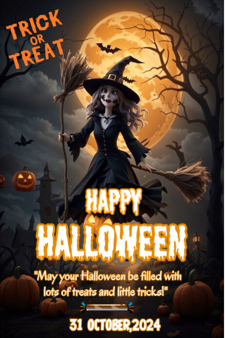 Happy Halloween Poster Design 2024 Template | PosterMyWall