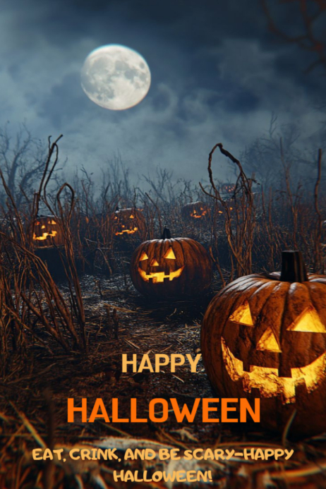 Happy Halloween poster design template | PosterMyWall