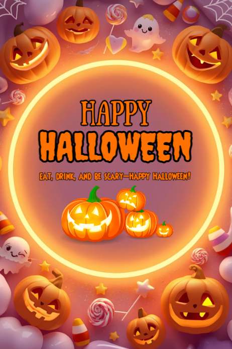 Happy Halloween Poster Online Greeting Card. Template | PosterMyWall
