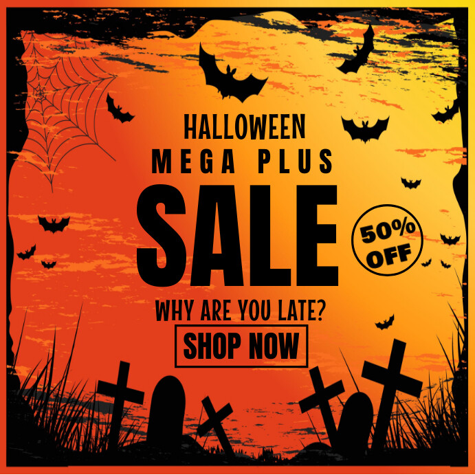 Copy of happy Halloween Sale 50% off | PosterMyWall