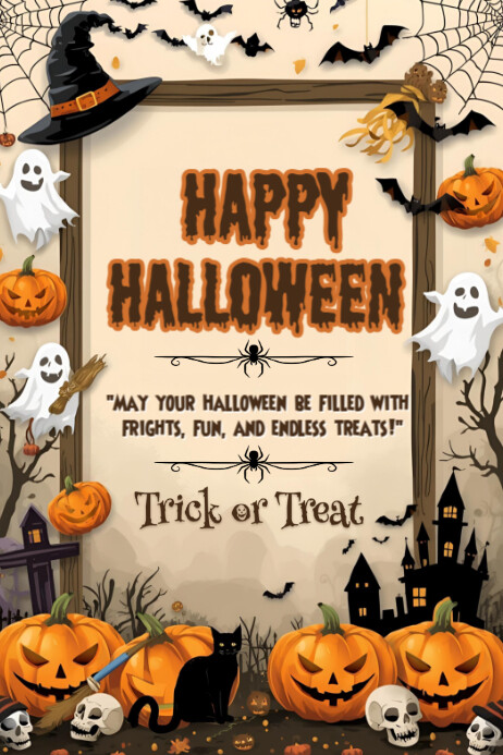 Happy Halloween template 2025 | PosterMyWall