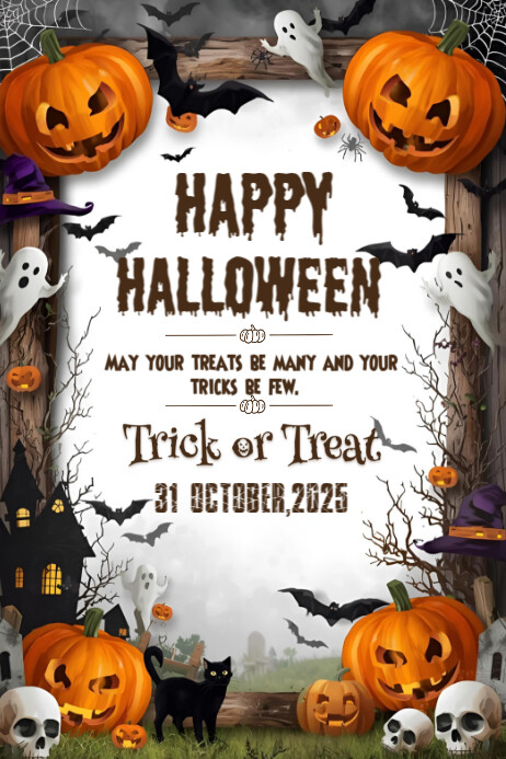 Happy Halloween template 2025 | PosterMyWall