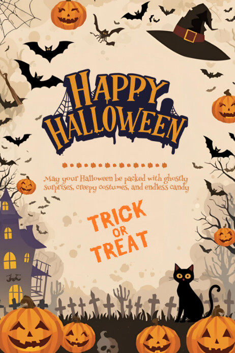 Happy Halloween template 2025 | PosterMyWall