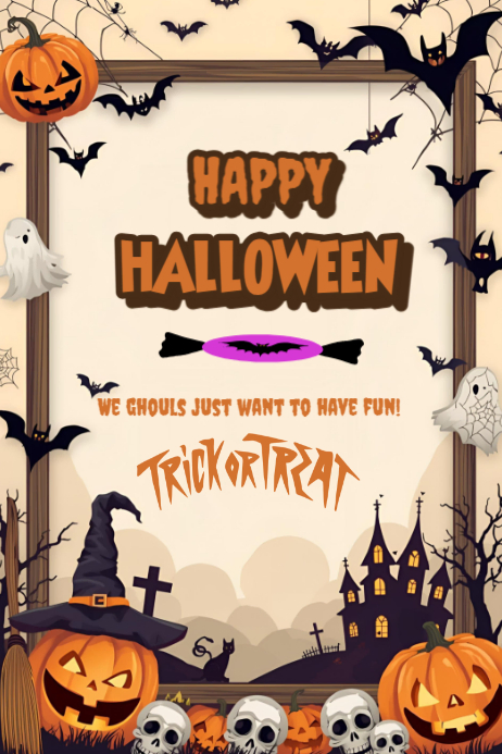 Happy Halloween template 2025 | PosterMyWall