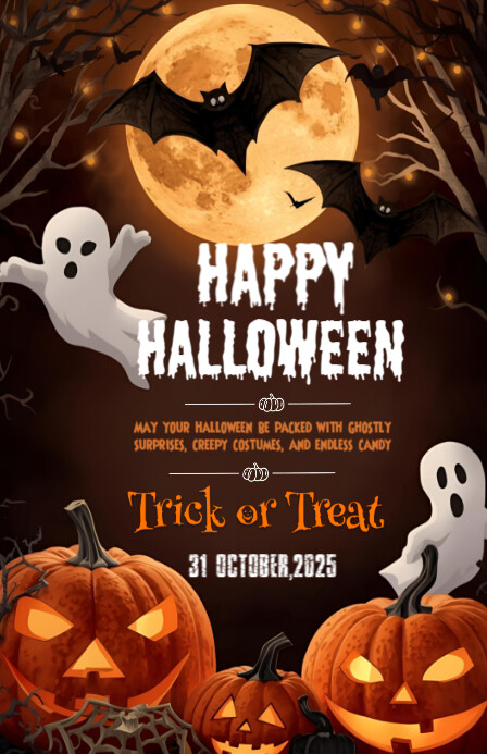 Happy Halloween template 2025 | PosterMyWall