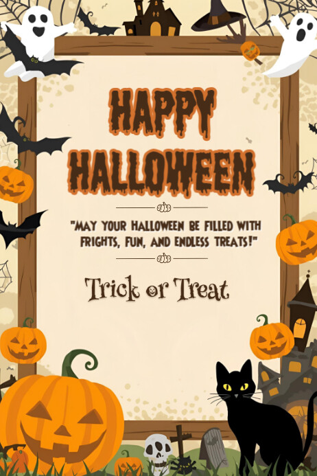 Happy Halloween template 2025 | PosterMyWall