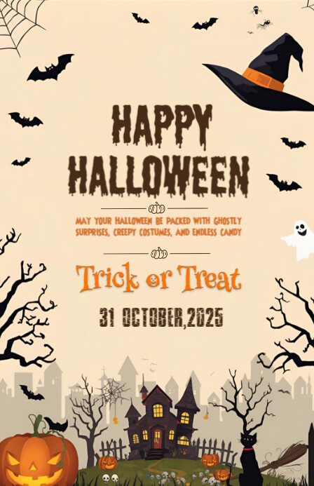 Happy Halloween template 2025 | PosterMyWall