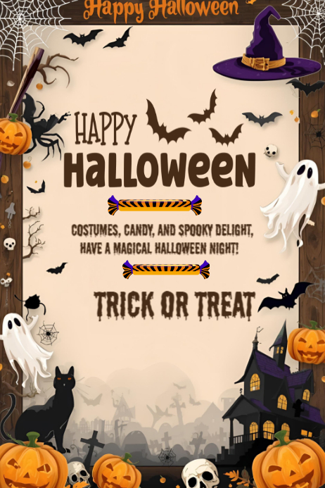 Happy Halloween template 2025 | PosterMyWall