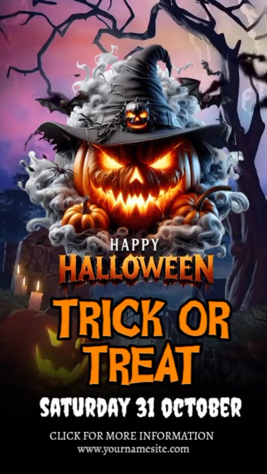 Happy Halloween Trick or Treat Template | PosterMyWall