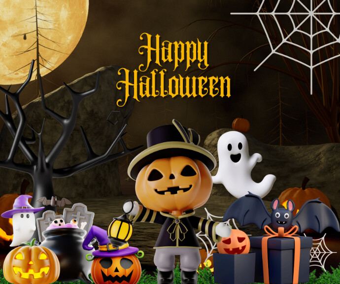 Happy Halloween Yellow Colorful Template | PosterMyWall