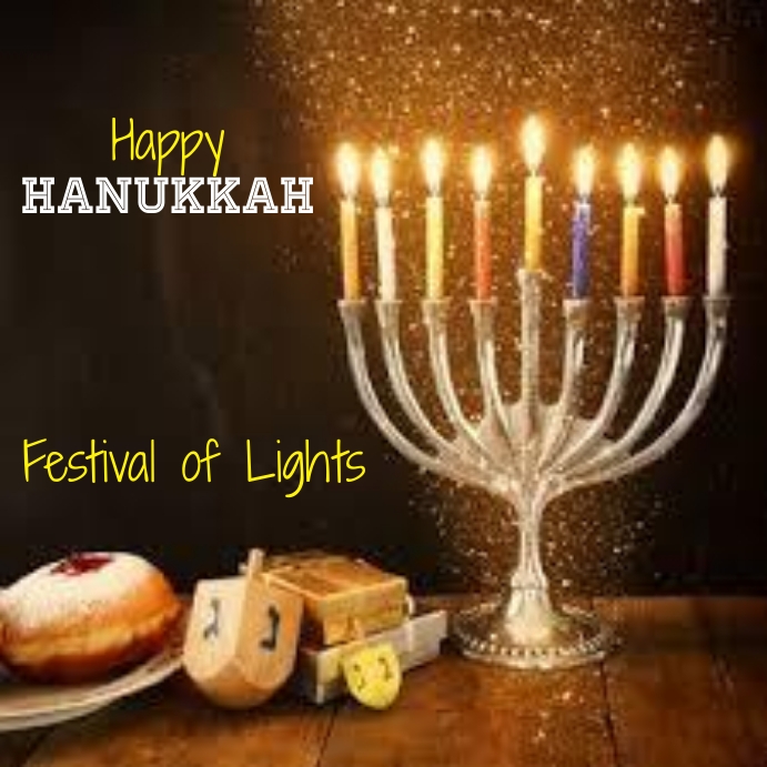 happy hanukkah festival instagram post Template | PosterMyWall