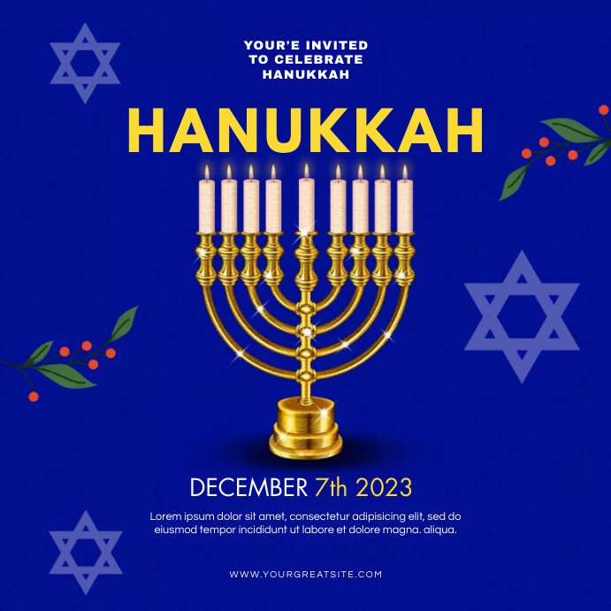 Happy Hanukkah IG Post Template | PosterMyWall