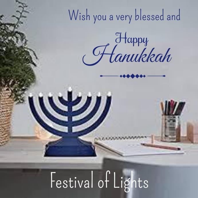 happy hanukkah instagram post (1) Template | PosterMyWall