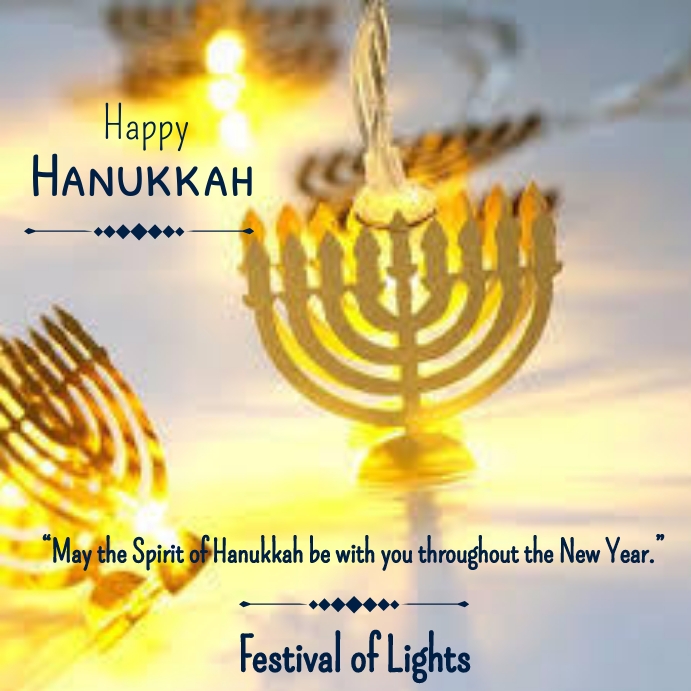 happy hanukkah instagram post Template | PosterMyWall