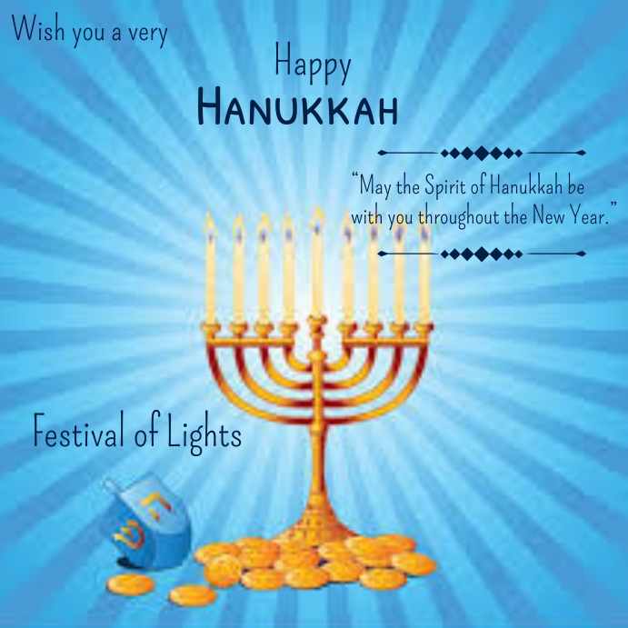 happy hanukkah instagram post Template | PosterMyWall
