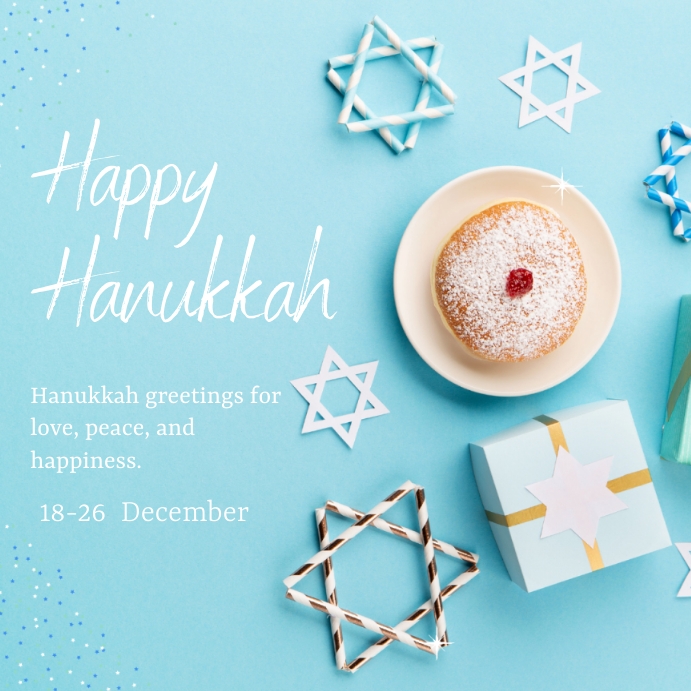 Happy Hanukkah Instagram Post. Template | PosterMyWall