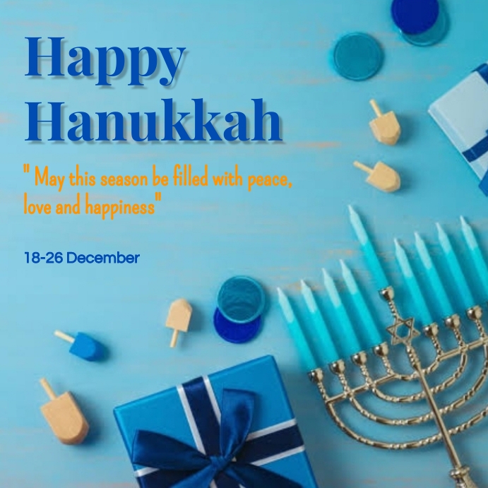 Happy Hanukkah Instagram Post. Template | PosterMyWall