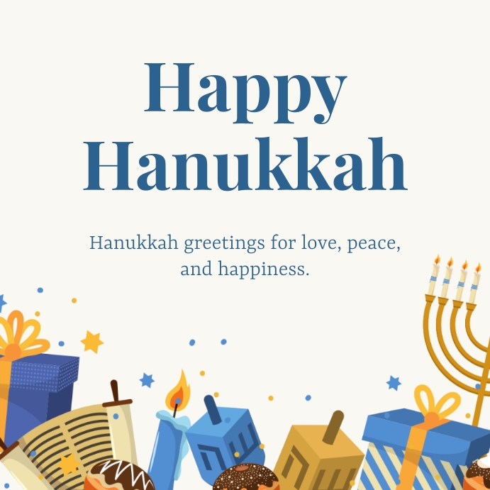 Happy Hanukkah Instagram Post. Template | PosterMyWall