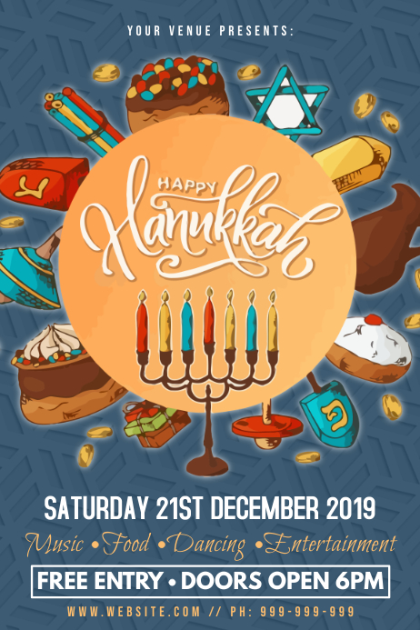 Happy Hanukkah Poster Template | PosterMyWall