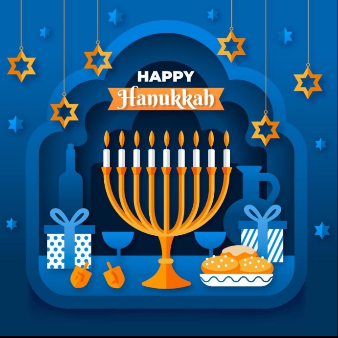 Happy Hanukkah poster design template | PosterMyWall