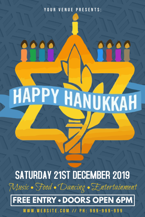 Happy Hanukkah Poster Template | PosterMyWall