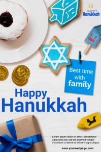 HAPPY HANUKKAH POSTER TEMPLATE | PosterMyWall