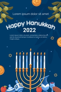HAPPY HANUKKAH POSTER TEMPLATE | PosterMyWall