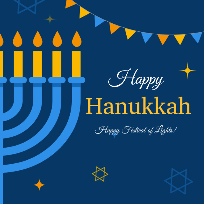 Happy Hanukkah Template Instagram Post | PosterMyWall
