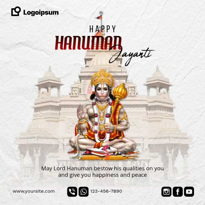 Happy Hanuman Jayanti Instagram Post Template | PosterMyWall
