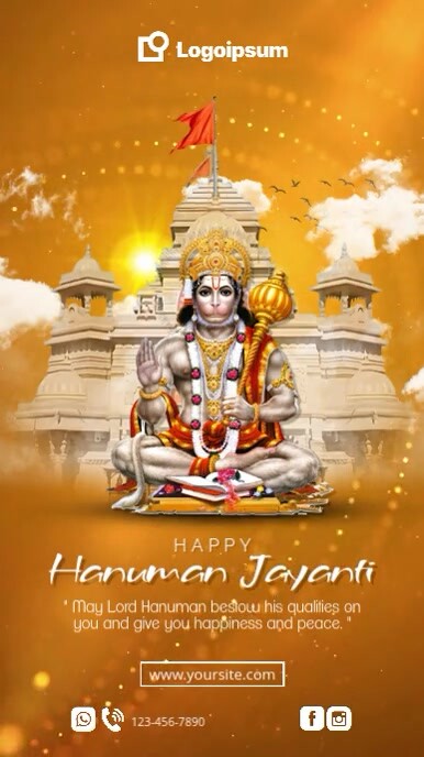 Happy Hanuman Jayanti Instagram Reel Story Template | PosterMyWall