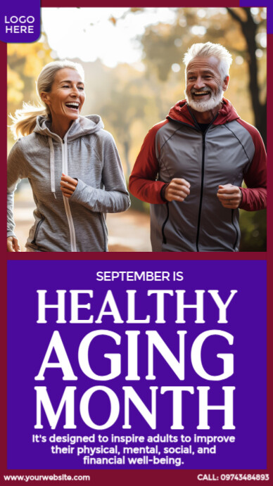 Plantilla de Happy Healthy Aging Month | PosterMyWall