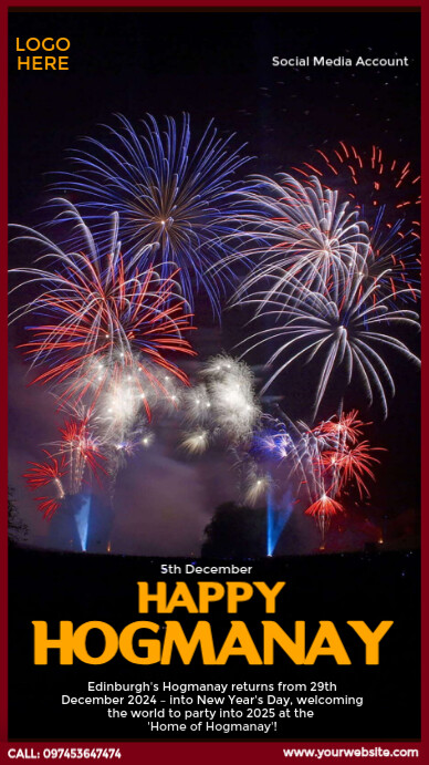 Happy Hogmanay Template | PosterMyWall