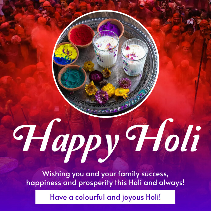 Copy of Happy holi card template | PosterMyWall