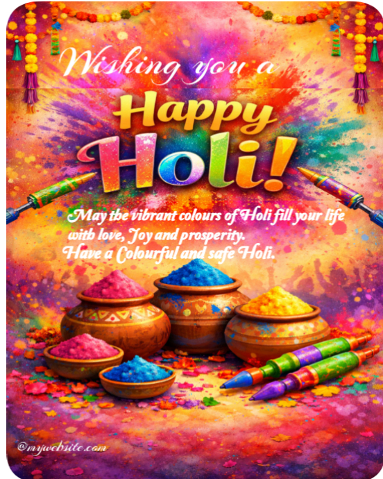 Happy Holi Celebration flyer Template | PosterMyWall